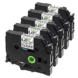 Labelife 5-Pack Compatible Brother TZe TZ Tape 12mm 0.47 Laminated Clear Label Tape TZe-131 Replacement for Brother Label Maker Tape Clear TZe131 TZ-131 for Brother Ptouch PT-D210 PTH110 PTD220 PTD400