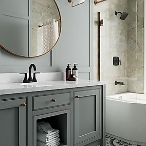 Pfister Vaneri Bathroom Sink Faucet, 4-Inch Centerset, 2-Handle, 3-Hole, Matte Black Finish, LF048VRIBB