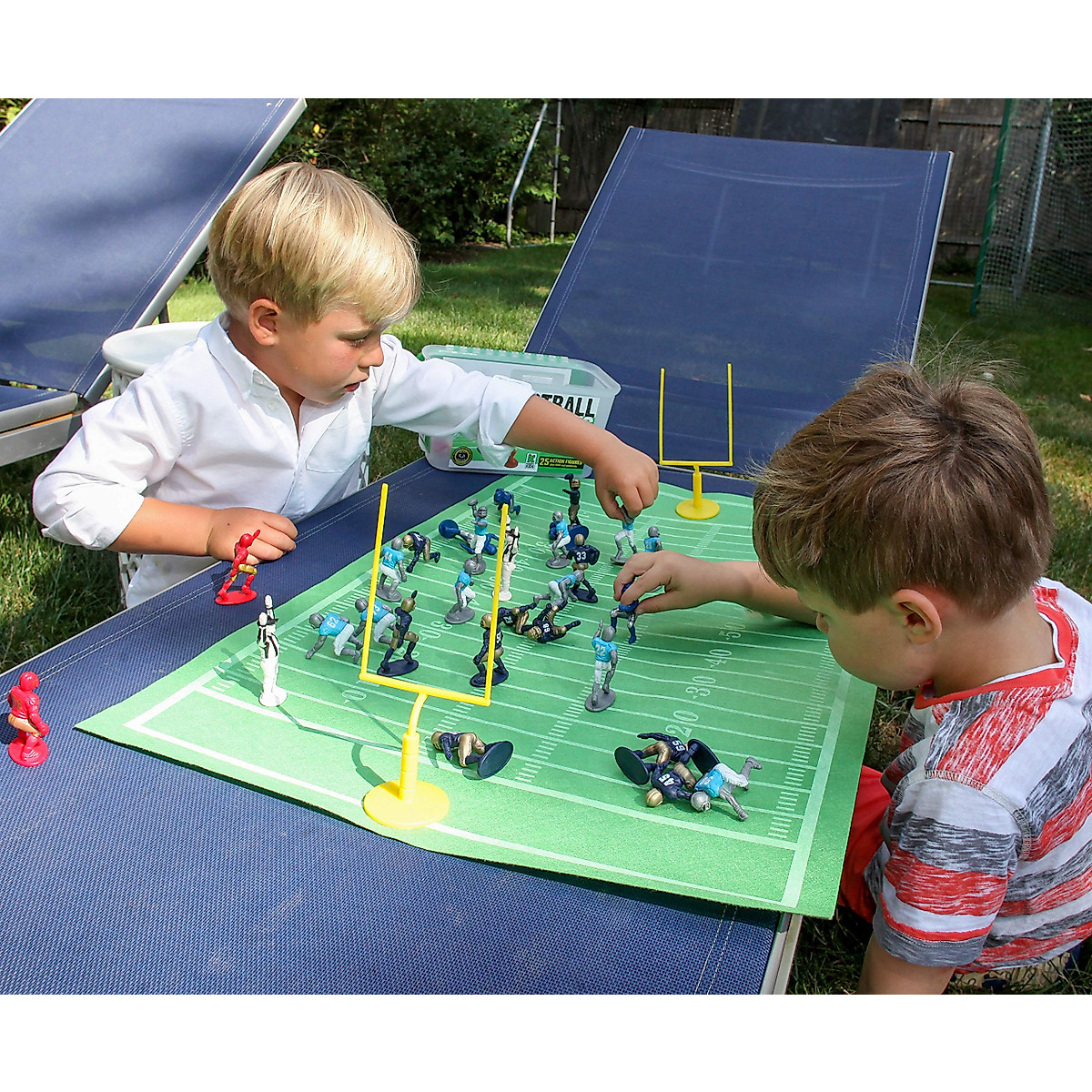 Kaskey Kids Football Guys – Navy/Light Blue Inspires Kids Imaginations with Endless Hours of Creative, Open-Ended Play – Includes 2 Teams & Accessories – 28 Pieces in Every Set!