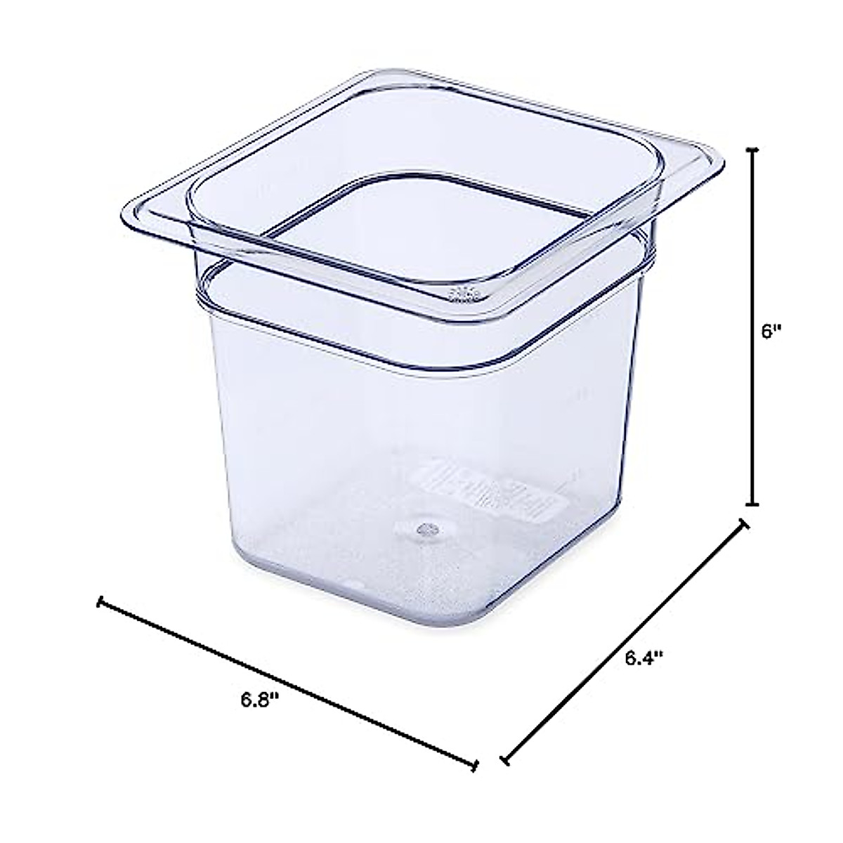 Carlisle FoodService Products Plastic Food Pan 1/6 Size 6 Inches Deep Clear