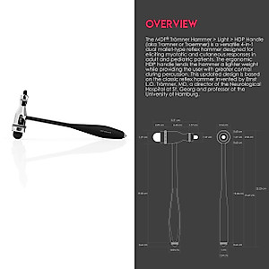 MDF Instruments Tromner Neurological Reflex Hammer with Built-in Brush and MDF LUMiNiX Illuminator Medical Professional Diagnostic Penlight
