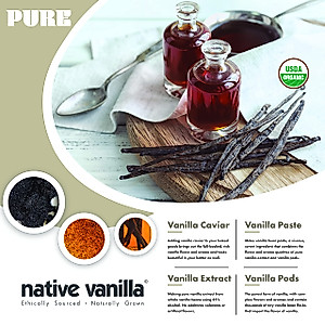 Native Vanilla - Organic Pure Vanilla Extract - 4 Fl Oz - Perfect for Cooking and Baking, and Dessert Crafting
