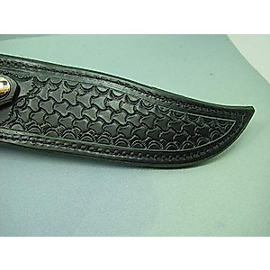 Custom knife sheath for the buck 120 knife. The sheath is made out of 10 ounce water buffalo hide leather. The water buffalo leather is soft pliable and durable. The sheath is a right hand carry with a belt loop that will take up to a 3 inch belt. The she