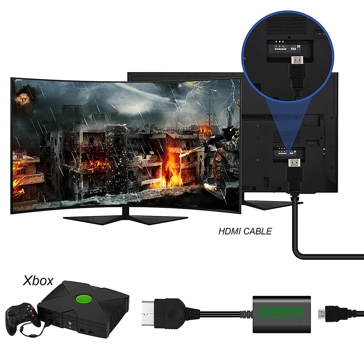 HDMI Converter for Original Xbox HDMI Adapter Cable for Microsoft Xbox Retro Video Game Console
