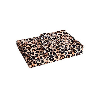 MarCielo Fleece Throw Blanket, 50 x 60 Inch Lap Fleece Blankets (Leopard)
