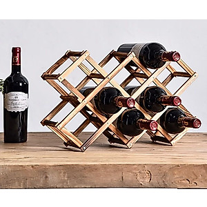 LoongZDD Freestanding Stackable Wine Rack Organizer for Countertop and Cabinets with Foldable Design and Scratch-Resistant Protector