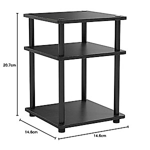 Furinno Turn-N-Tube Easy Assembly Multipurpose End Table / Side Table / Sofa Table / Nightstand, Round Tubes, Blackwood