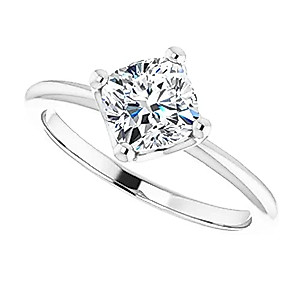 JEWELERYIUM 1 CT Cushion Cut Colorless Moissanite Engagement Ring, Wedding/Bridal Ring Set, Solitaire Halo Style, Solid Sterling Silver Vintage Antique Anniversary Promise Ring Gifts for Her (9)