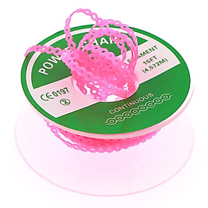 Orthodontic Braces Rubber Chains Power Chains, Dental Rubber Chains Power Chains for Braces,Orthodontic Spool Elastic Rubber Band C/S/L 4.5M (C,Pink)