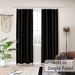 Melodieux Thermal Insulated 100% Blackout Curtain Liner for 84 Inch Long Curtains, Off White/Black, 40 by 80 Inch, 1 Panel, Rings Included