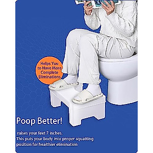 Toilet Stool, Detachable Toilet Potty Step Stool for Adults and Kids，7"Tall Heavy Duty Plastic Portable Squatting Poop Foot Stool , Bathroom Non-Slip Toilet Assistance Step Stool - Modern Sleek Design