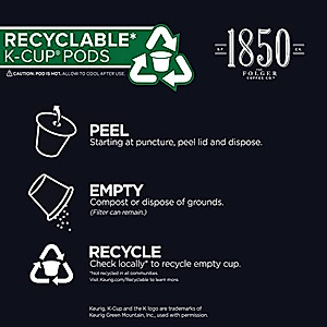 Folgers 1850 Black Gold Dark Roast Coffee, 60 Keurig K-Cup Pods