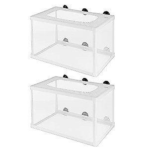 POPETPOP 2pcs Fish Hatchery Breeder Box Aquarium Separation Net Nylon Incubator Mesh - Large Size