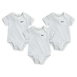 Nike Swoosh Three-Piece Infant Baby Bodysuit Set Newborn, White (Newborn, White)