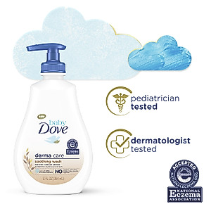 Dove Soothing Baby Body Wash To Soothe Delicate Baby Skin Derma Care No Artificial Perfume or Color, Paraben Free, Phthalate Free, 13 Ounce (Pack of 2)