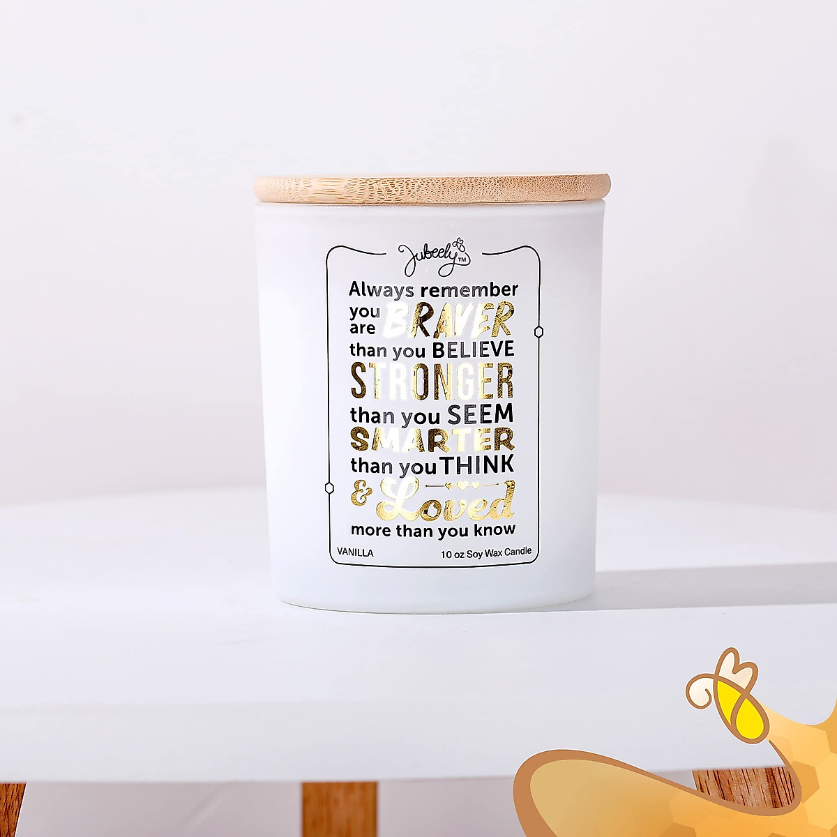 Inspirational Vanilla Scented Soy Candle Christmas Gift for Women, Daughters | Always Remember You are Braver Than You Believe, You are Loved, Thinking of You Holiday Gift & Comforting Newly Divorced