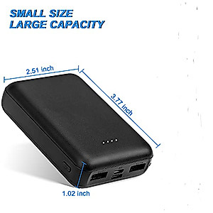 AWTOK Portable Charger Power Bank Apply for Heated Vest with USB DC Input Port, Portable Battery for Mobile Phone (5.0v 2.0A 10000mAh Power Bank)
