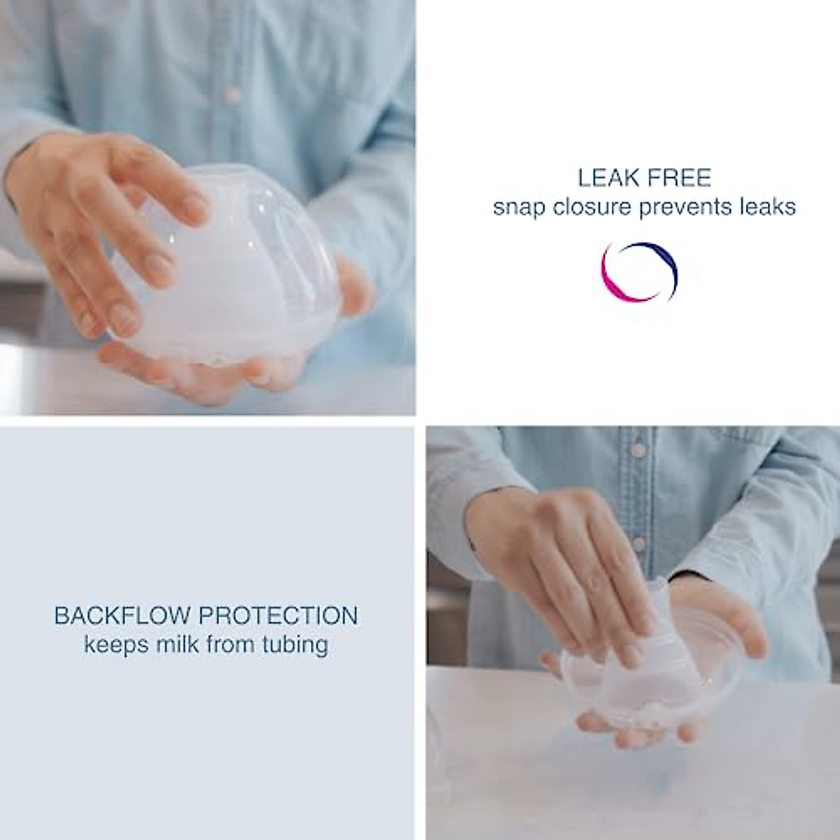 Freemie Hands-Free and Discreet Breast Milk Collection Cup Set | Pump with Your Clothes On Anywhere, Anytime | Sizes 25mm and 28mm Flanges Included | Holds Up to 8oz | Pump Not Included