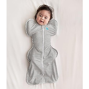 Love to Dream Swaddle UP, Baby Sleep Sack, Self-Soothing Swaddles for Newborns, Improves Sleep, Snug Fit Helps Calm Startle Reflex, New Born Essentials for Baby, 1.0 TOG, 5-8.5 lbs, Gray