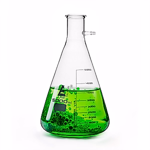 Filtering Flask, 5000ml - Borosilicate Glass - Heavy Walled - Conical Shape, with Integral Side Arm - White Graduations - Eisco Labs