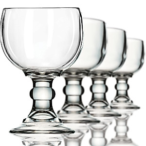 Amehla Schooner Beer Glasses Set - 21-ounce Large Margarita Glass, Big Goblet Style Beer Glass for Coronarita, Fish Bowl Glasses for Drinks or Shrimp Cocktail - Set of 4