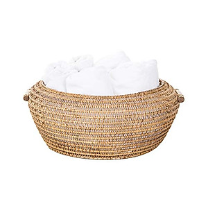 Kouboo Cambria Open Weave Basket, Honey-Brown