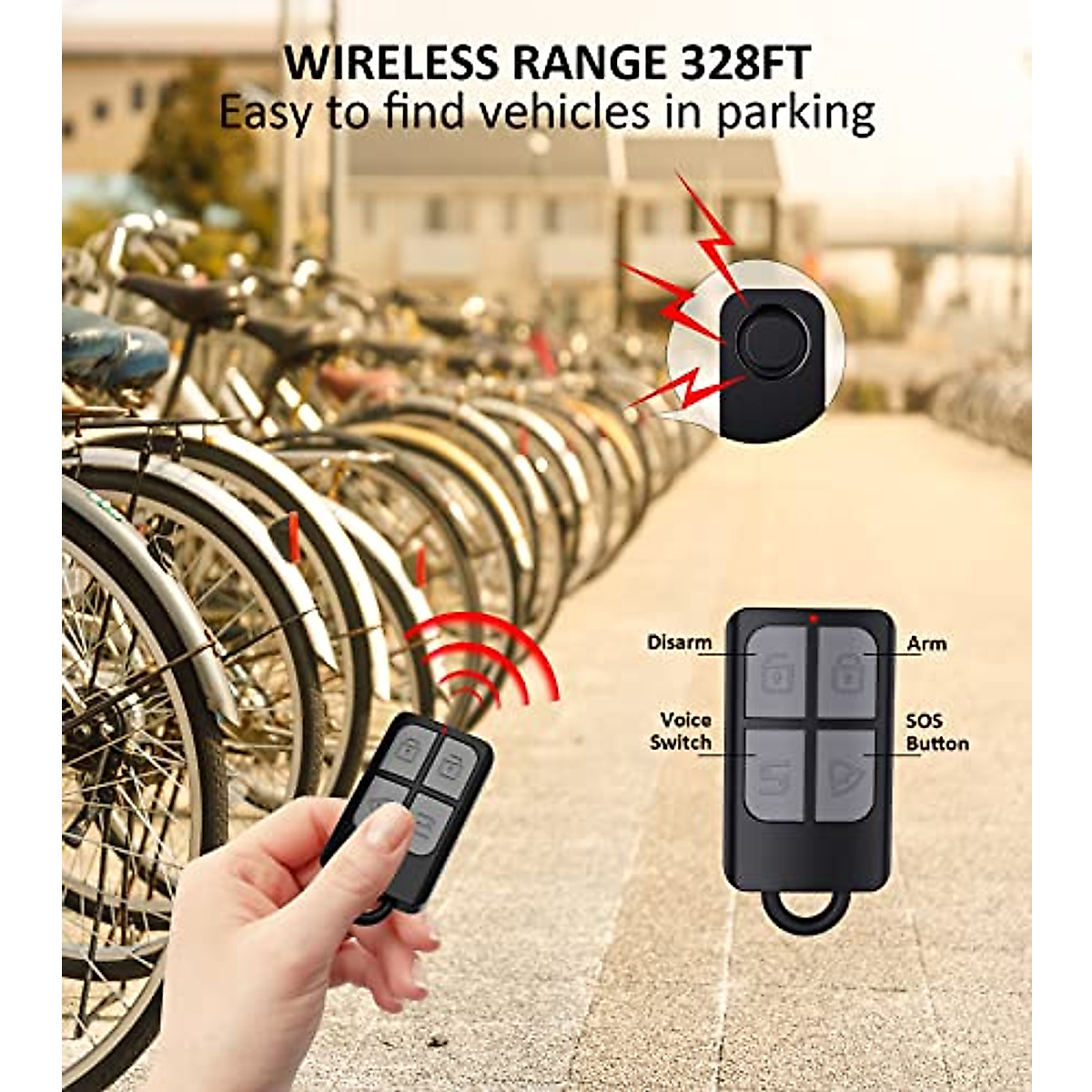 120db Anti Theft Alarm for Bike Motorcycle Ebikes Electric Scooter Bicycle: Car Motion Sensor Alarms with Control Remote Catalytic Converter Anti Theft Device Auto Security System Accessories