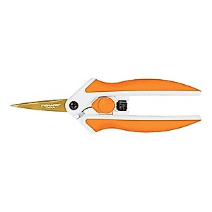 Fiskars Scissors 190520-1001 Titanium Micro-Tip Easy Action Scissors, 6 Inch, Orange