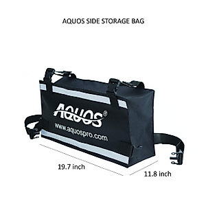 AQUOS Heavy-Duty for Two 11.5ft Inflatable Pontoon Boat with Stainless Steel Guard and Folding Seat and Haswing Handle Control 12V 55LBS Transom Trolling Motor for Fishing