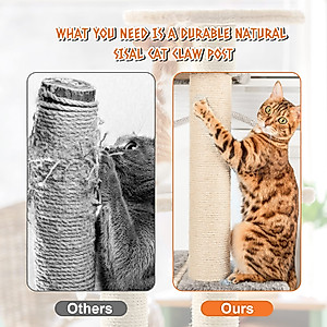 PETUOL 4 PCS M8 Cat Scratching Post Replacement, 15.7 x 3.1 Inch Sisal Pole Cat Tree Replacement Post with Screws, Refill Scratcher Posts for Indoor Kitten Tree Tower Spare Cat Furniture Protector