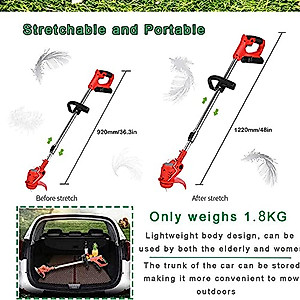 Guoguoba Strimmers Electric Cordless Battery Powered Best 36V Grass Trimmers Heavy Duty Metal Blade Lawn Edging Tools Brush Cutter Retractable Handle and Rotating Head Mower