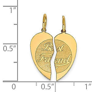 IceCarats 14K Yellow Gold Set Best Friend Necklace Charm Pendant
