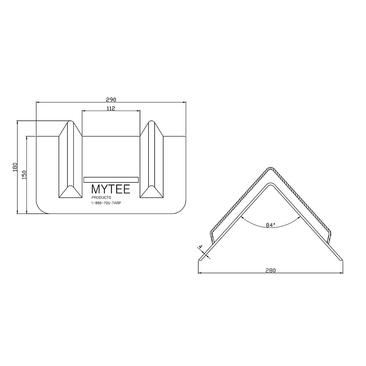 Mytee Products (20) 8" x 12" Corner Protector V Shaped w/ (1) 8ft V Shaped Extension Handle