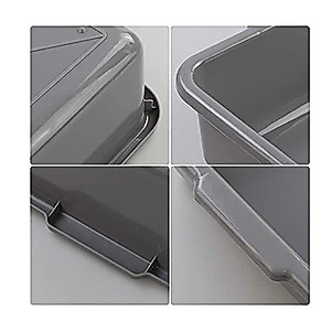 Rinboat 13 L Plastic Commercial Bus Tubs, Grey Plastic Dishwashing Tub, 4 Packs