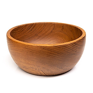 Rainforest Bowls Set of 4 7" Large Classic Javanese Teak Wood Bowls- Perfect for Everyday Use, Hot & Cold Friendly, Ultra-Durable- Premium Solid Wooden Bowls Handcrafted by Indonesian Artisans