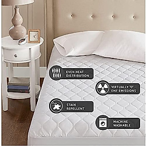 Beautyrest 3M Scotchgard Heated Mattress Pad - Electric Bed Warmer with 5 Heat Settings, 10 Hr Auto Shut Off Timer, All Around Elastic Deep Pocket, UL Certified, Machine Washable, White King