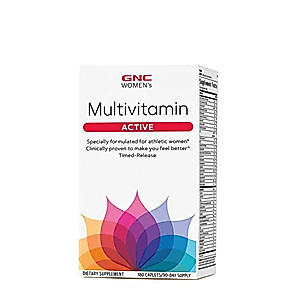 GNC Women's Active Multivitamin | Supports an Active Lifestyle | 30+ Nutrient Formula | Promotes Bone & Joint Health, Helps Energy Production | Clinically Studied Daily Vitamin | 180 Caplets