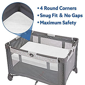 Pro Goleem Pack and Play Mattress (38’’x26’’x3.15’’), Waterproof Fitted Pack n Play Mattress Pad, Soft Playard Mattress Memory Foam Playpen Mattress Mini Crib Mattress for Babies and Toddlers