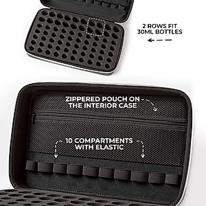 Plant Therapy Essential Oil Carrying Organize Storage Case for 70 bottles 5/10/15/30 mL with Top Labels and Bottle Opener, Light Blue