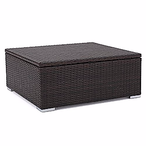 Christopher Knight Home Santa Rosa Outdoor Wicker Coffee Table with Storage, Multibrown