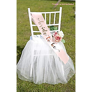 UNIQOOO Chair Tulle Tutu Decoration for Bridal Shower | Birthday Party, Veil Fluffy Look in White Color - Great for Wedding, Baby Shower – Party Accessory Supplies, 20” x 20” - Fit Standard Chair