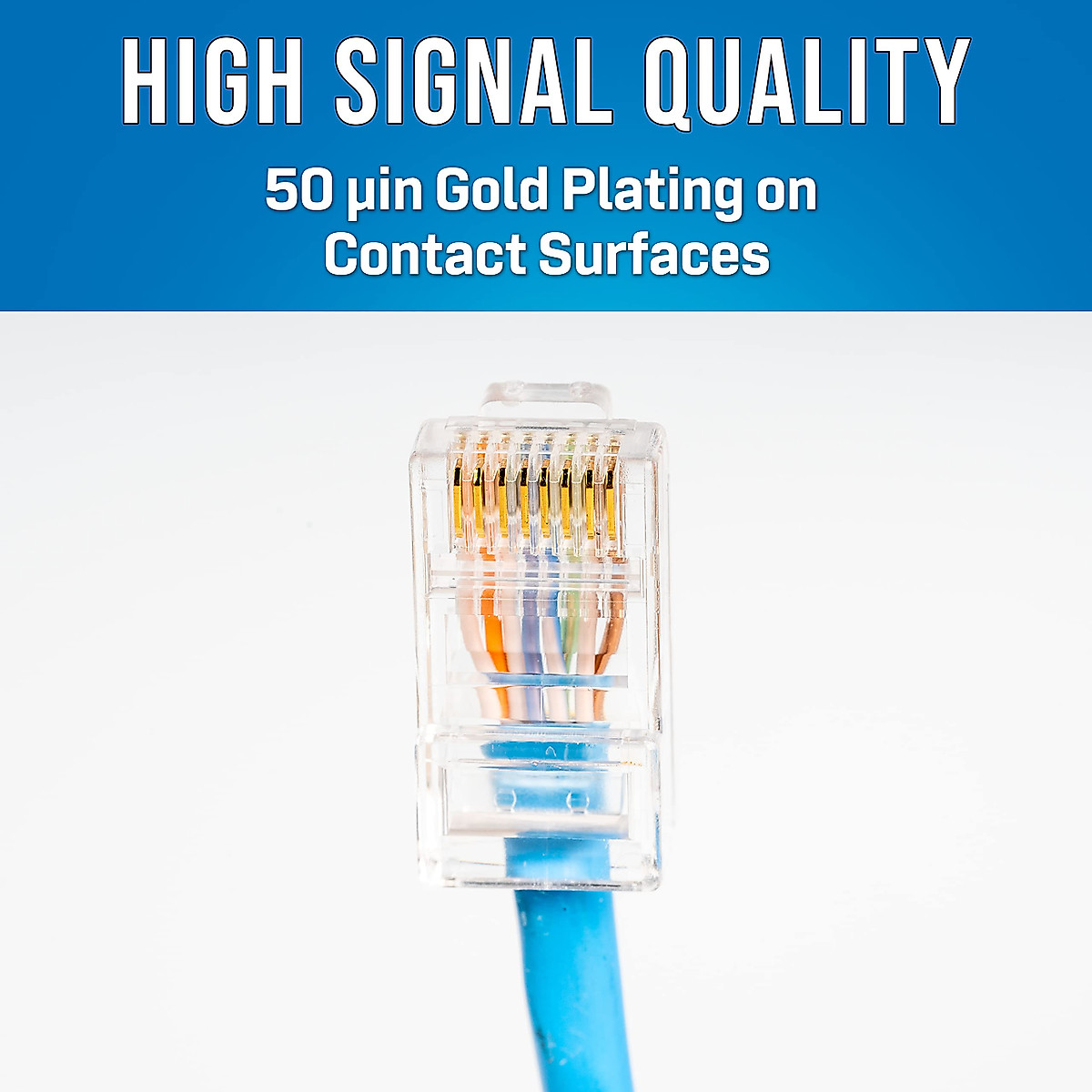 Jonard Tools RJ45-6100 CAT6A RJ45 Pass-Through Connectors for Network Cables (Pack of 100)