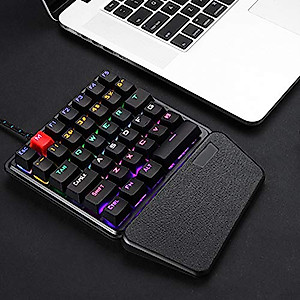 One-Handed Gaming Keyboard, 36 Keys Mechanical Numpad ​with LED Backlit, Gaming Keypad for PC Gamer, Wired USB Numeric Keypad, Portable Mini Number Pad