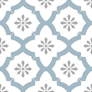 FloorPops FP2943 Alfama Peel & Stick Floor Tiles, Multicolor, Blue
