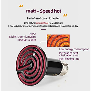 Goaika 2-Pack Ceramic Heat Emitter, 100W/150W Reptile Heat Lamp Bulb, No Light Emitting for Amphibian Pet/Brooder Coop/Dog House/Aquarium Heater-100W