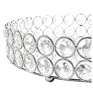 Hedume Mirrored Crystal Vanity Tray, 10 Inches Crystal Cosmetic Makeup Tray, Ornate Decorative Tray for Perfume, Jewelry and Makeup