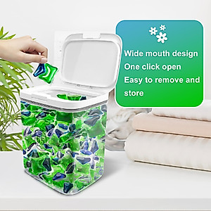5.5L large Capacity Container With One-Press Lid For Laundry Room Organization and Storage Decor- Laundry Pods And Airtight Dishwasher Pod Holder For Laundry Beads, Laundry Powder, Storage
