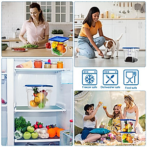 Lallisa 8 Pack 4 Qt Clear Food Storage Container with Handles and Lid Commercial Grade Square Food Storage Containers with Lids Polycarbonate Storage Container for Home Kitchen Restaurant