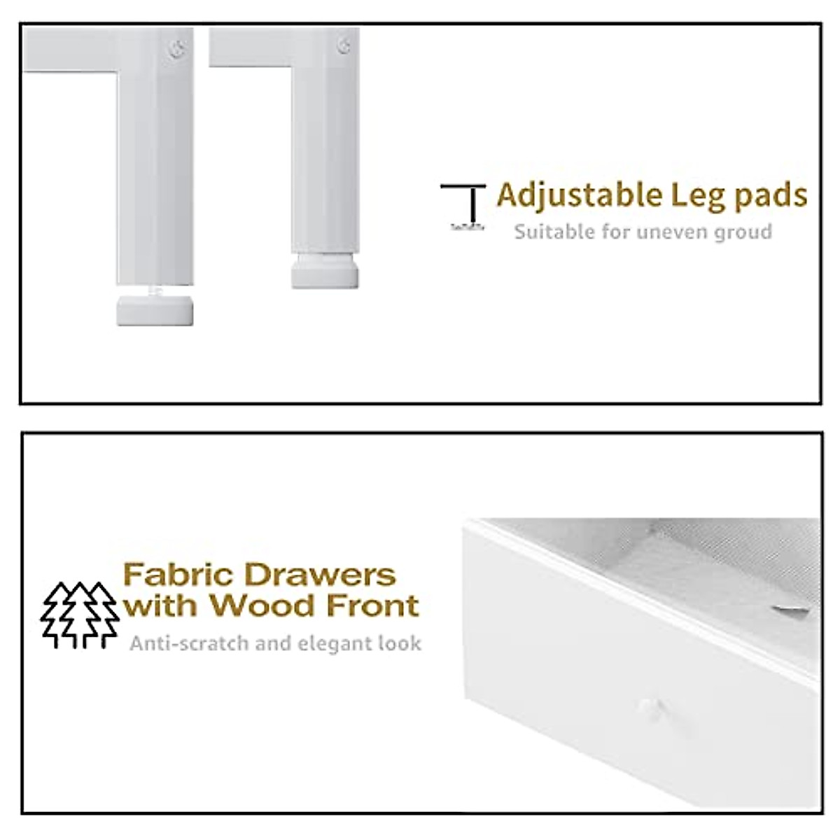 KAI-ROAD White Nightstand with Drawer, Small Night Stand with Shelf Storage End Table for Bedroom, Dorm, Modern Bedside Tables