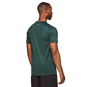 Gaiam Men's Athletic Yoga T-Shirt - Moisture Wicking Gym Training and Workout Shirt - Everyday Pine Grove Heather, Small